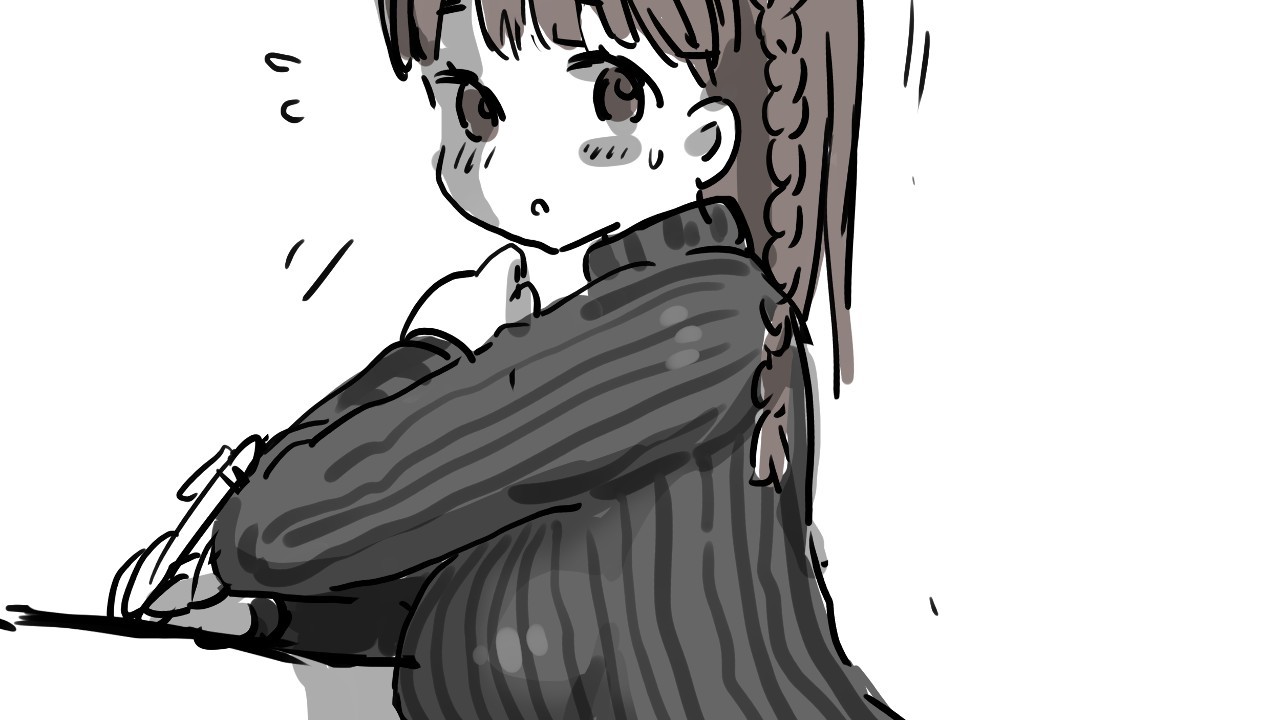 （ラフ画）テーブルの縁で乳首オナニーしちゃう女の子 うめっこ堂 Ci En（シエン）